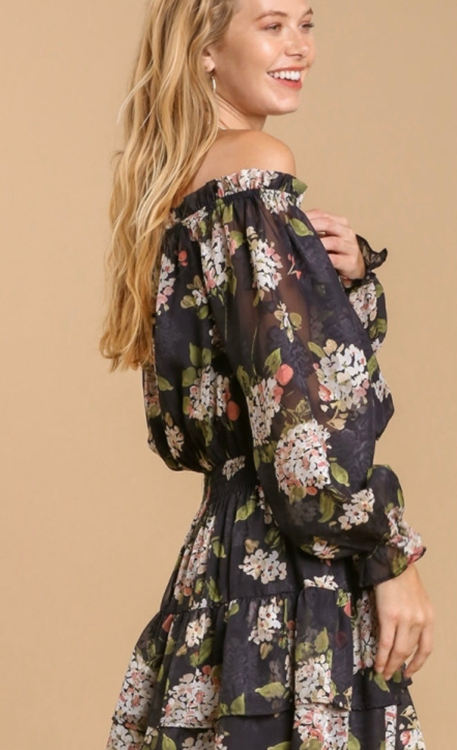 Umgee black tiered dress – thehcrewcompany